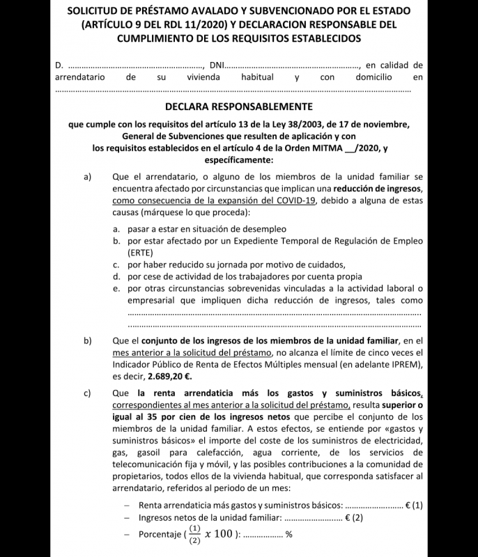 ANEXO I Formulario de solicitud de préstamo Modelo de formulario a ... ANEXO I Formulario de solicitud de préstamo Modelo de formulario a ...